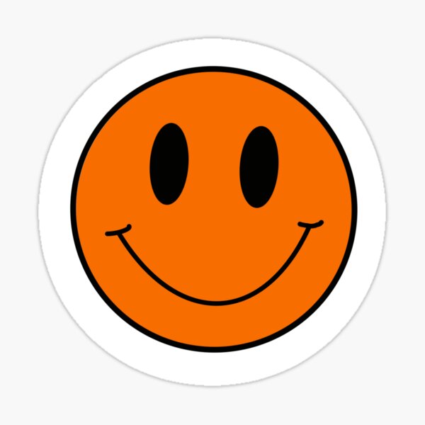 "Smiley Face Orange" Sticker for Sale by srgdesigns | Redbubble