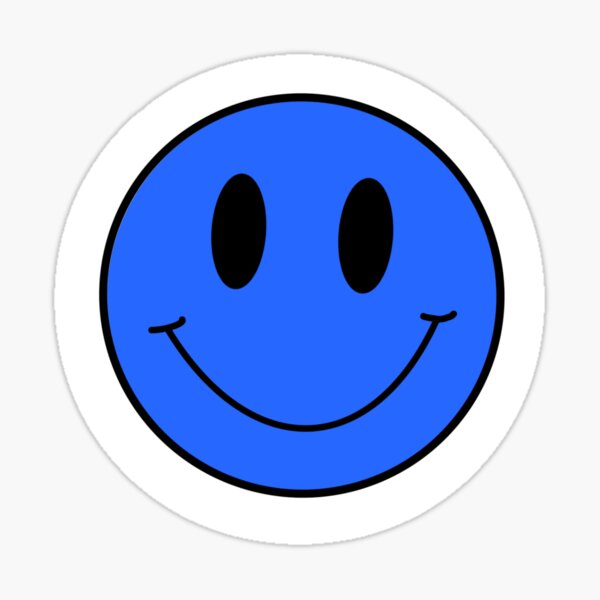 "Blue Smiley Face" Sticker for Sale by srgdesigns | Redbubble