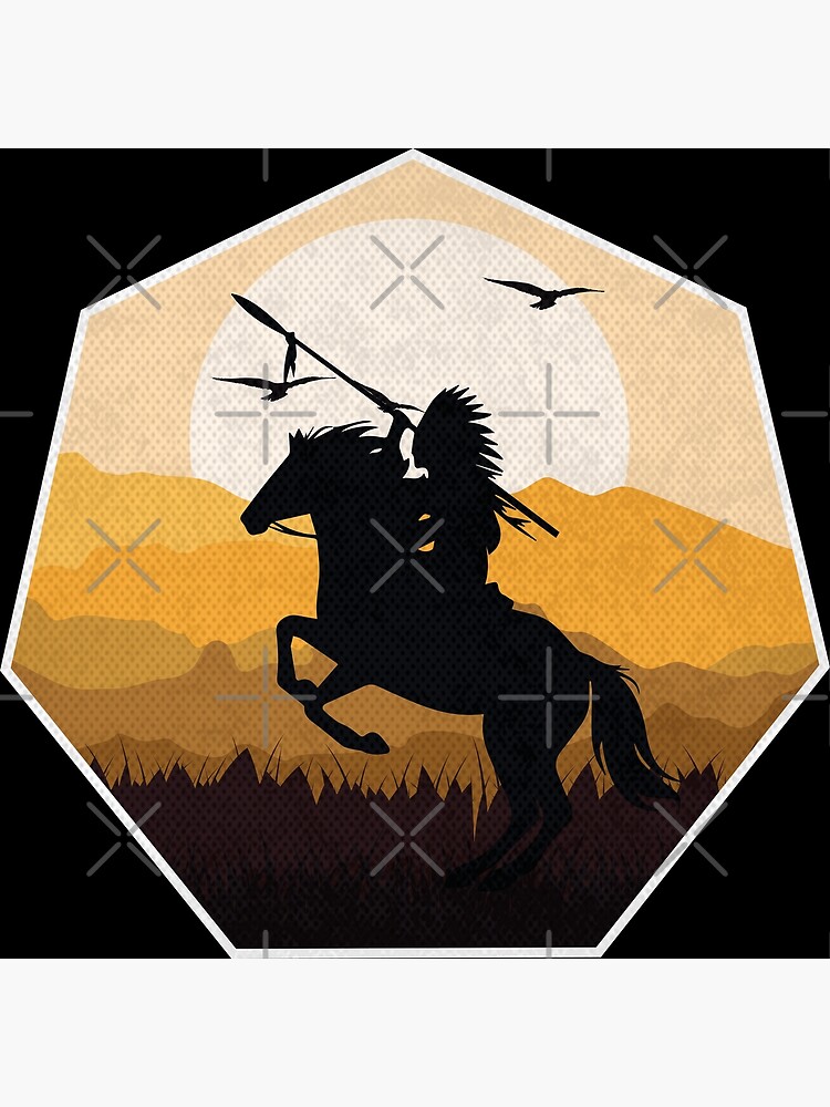 " native american warrior Sunset Silhouette" Poster for Sale by ...
