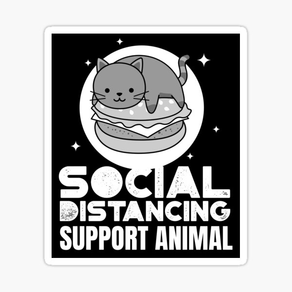 "Social Distancing Support Animal Cat | White" Sticker by FrogDesign ...