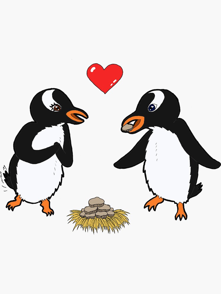Pegatina «Amor de pingüino chibi» de SketchbookJess | Redbubble