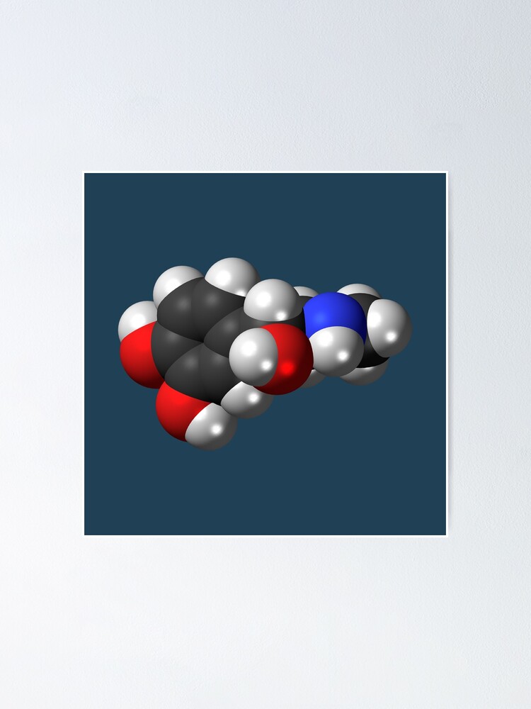 "Adrenaline Molecule - Chemical compound - Chemistry Structure" Poster ...