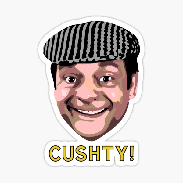 "Cushty! - Del Boy" Sticker for Sale by Random-Tees | Redbubble