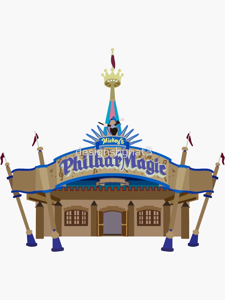 "Magic Kingdom Philharmagic Building" Sticker for Sale by designsbynat3 ...