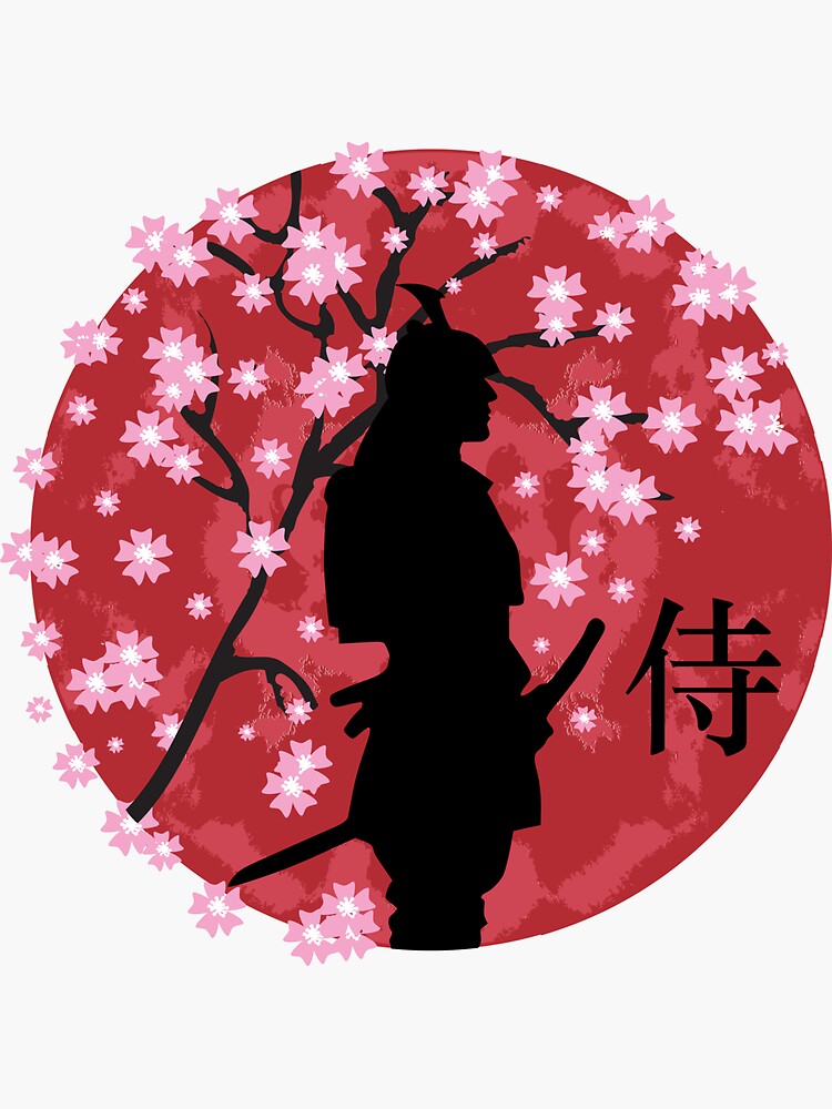 "Samurai - Cherry Blossom" Sticker for Sale by BMG-SPACE | Redbubble