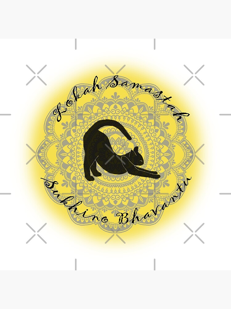 "Yoga cat mantra "Lokah Samastah Sukhino Bhavantu" Pantone" Poster for ...