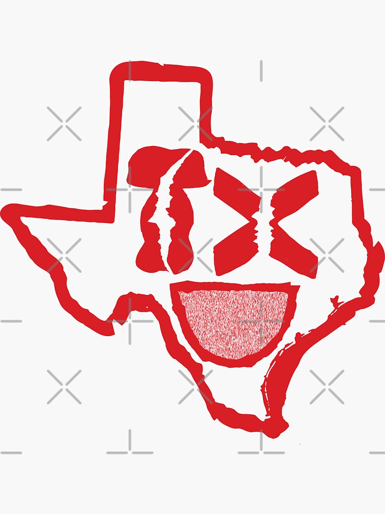 "Grunge Heads Texas Smiling Face" Sticker for Sale by pelagio | Redbubble