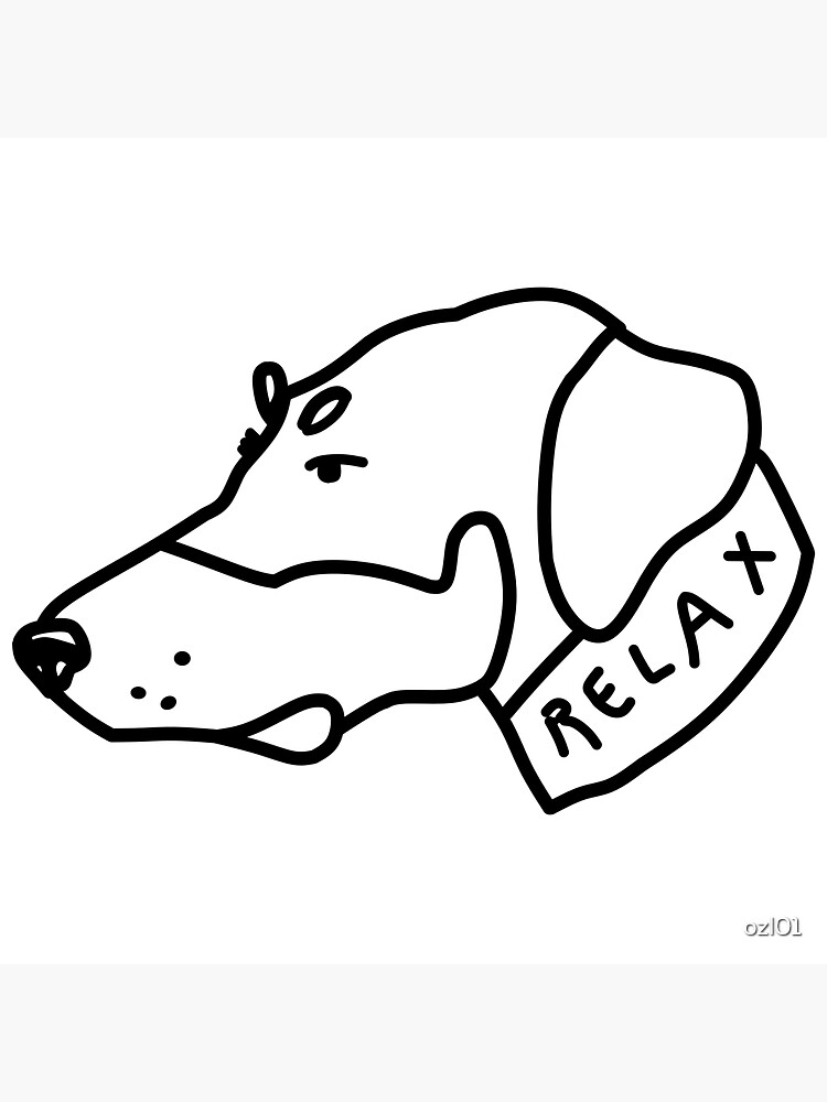 "relax dog doodle" Sticker for Sale by ozl01 | Redbubble