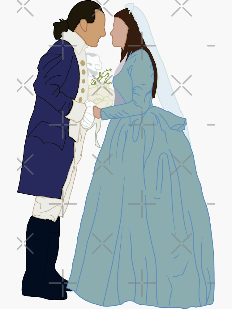 "Alexander and Eliza Hamilton " Sticker for Sale by AubriesArt67 ...