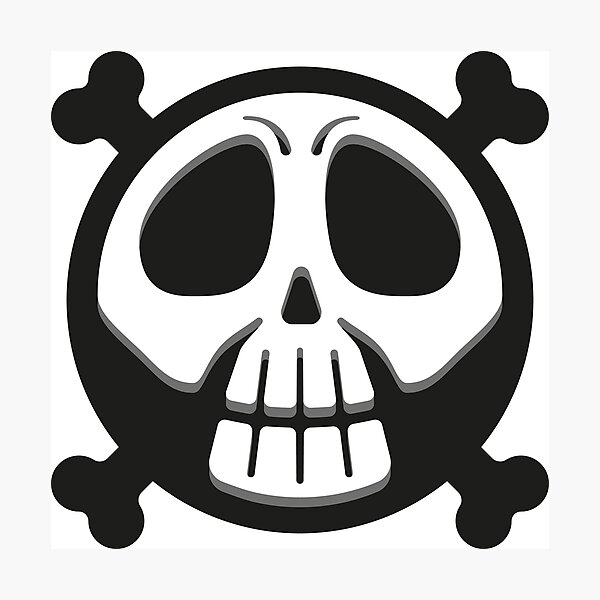 Lámina fotográfica «Icono de calavera, infografía de calavera, señal de ...