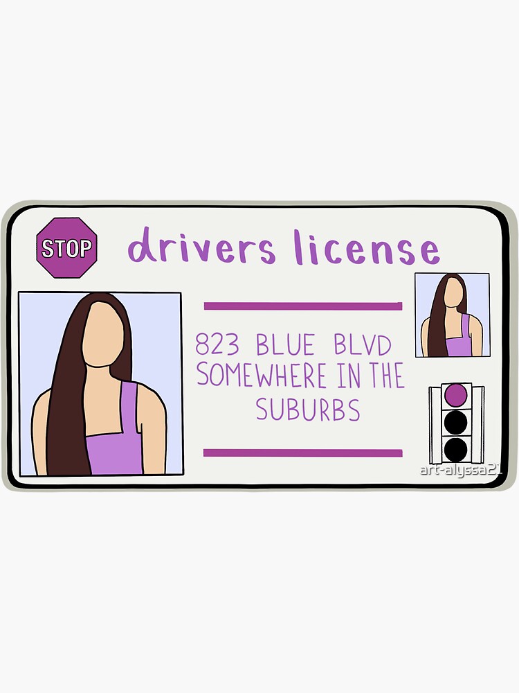 "Drivers License" Sticker for Sale by art-alyssa21 | Redbubble