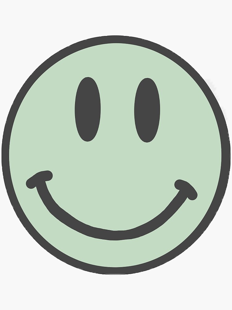 "Light Green Smiley Face" Sticker for Sale by RedRiley3 | Redbubble