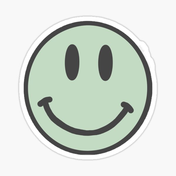 "Light Green Smiley Face" Sticker for Sale by RedRiley3 | Redbubble