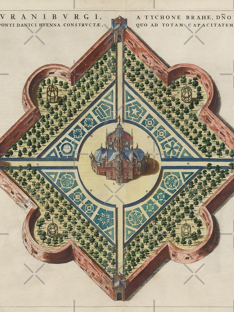 "Plan of Tycho Brahe's castle, Uraniborg. 1665" T-shirt for Sale by gin ...