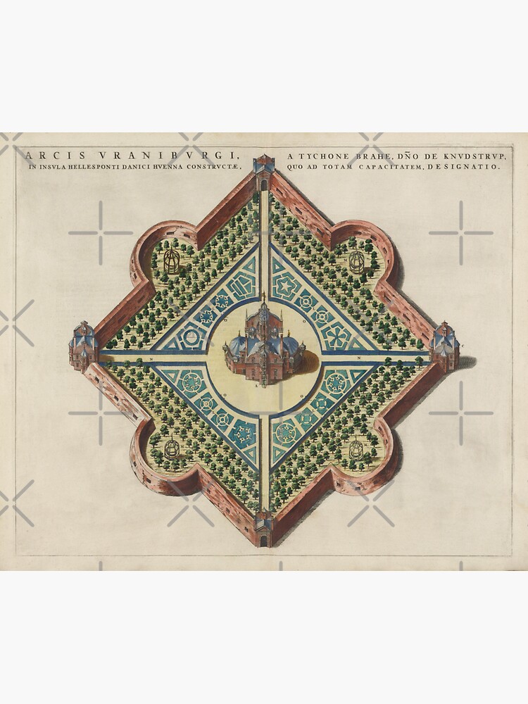 "Plan of Tycho Brahe's castle, Uraniborg. 1665" Sticker for Sale by gin ...