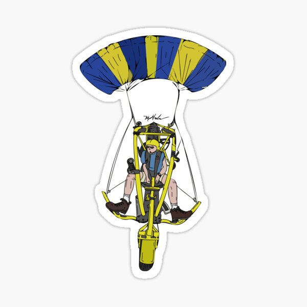 "Paramotor trike Powrachute/Pegasus" Sticker for Sale by Michael Garber ...