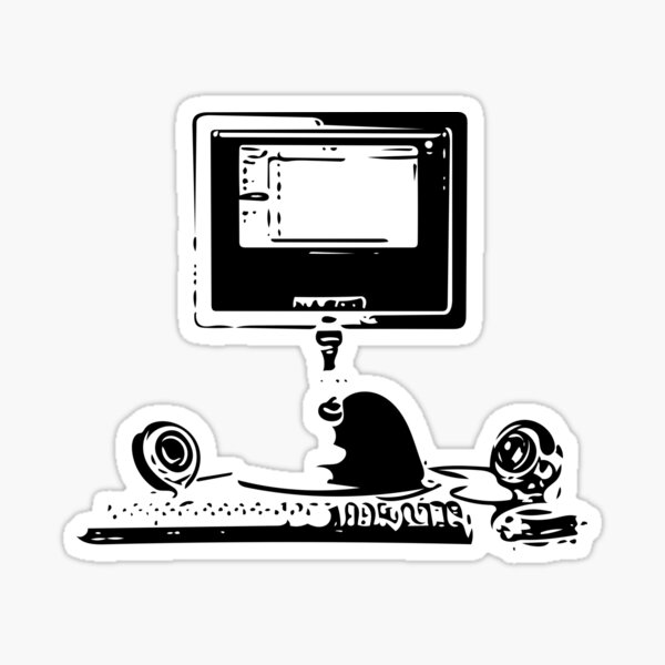 "iMac G4 Black Sketch" Sticker by ricerocca | Redbubble