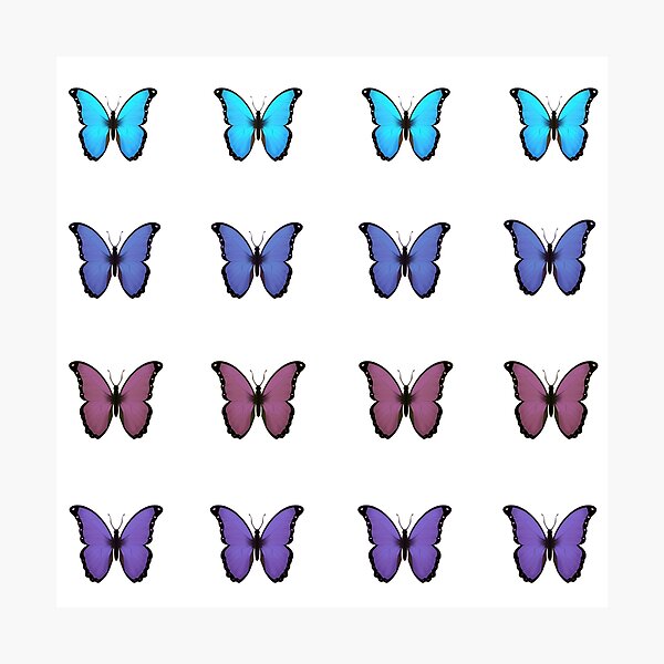 "Aesthetic Butterflies Emoji Blue Pink Purple Sticker Pack ...