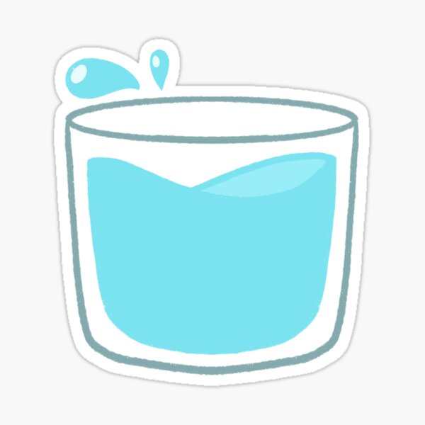"Drink a glass of water " Sticker for Sale by CricketDoodles | Redbubble