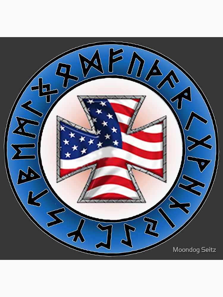 " Elder Futhark Ring w/ American Iron Cross" Photographic Print by ...