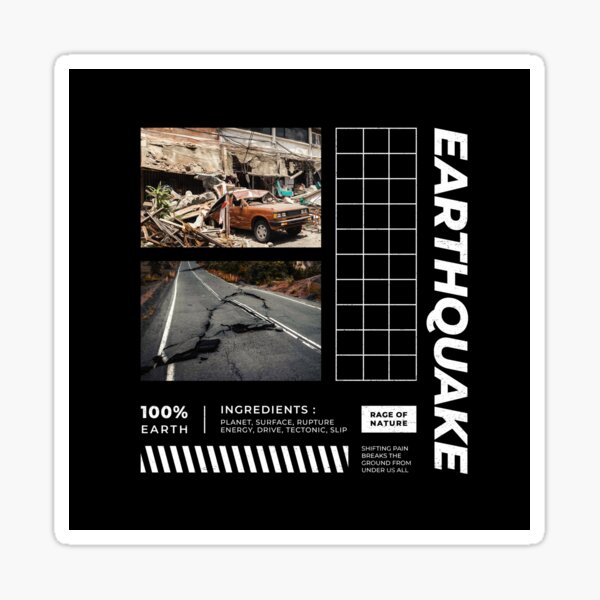 "Earthquake Rage of Nature Tectonic" Sticker by BRKFT | Redbubble