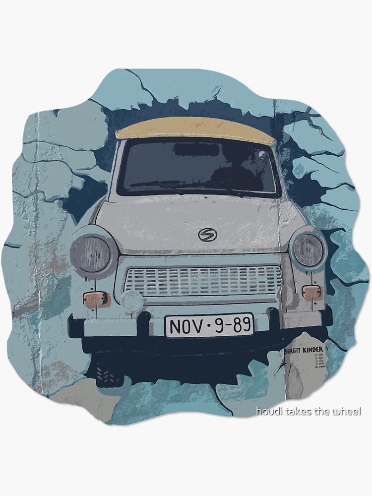 "Trabant car on berlin wall" Sticker for Sale by solx9 | Redbubble