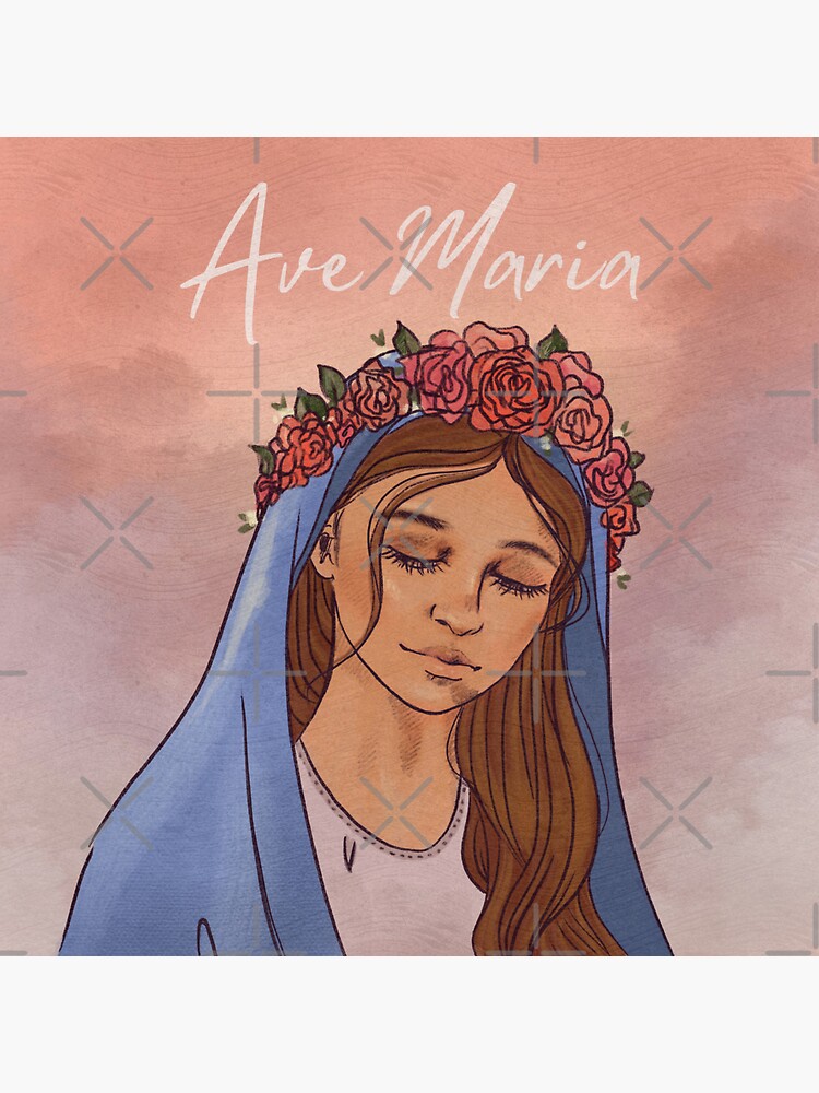"Ave Maria " Sticker for Sale by Margillust | Redbubble