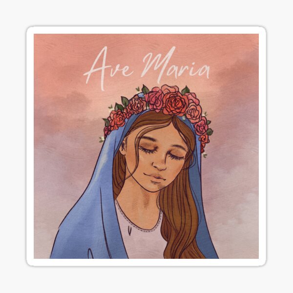 "Ave Maria " Sticker for Sale by Margillust | Redbubble