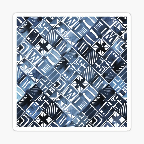 "Blue summer geo" Sticker by peggieprints | Redbubble