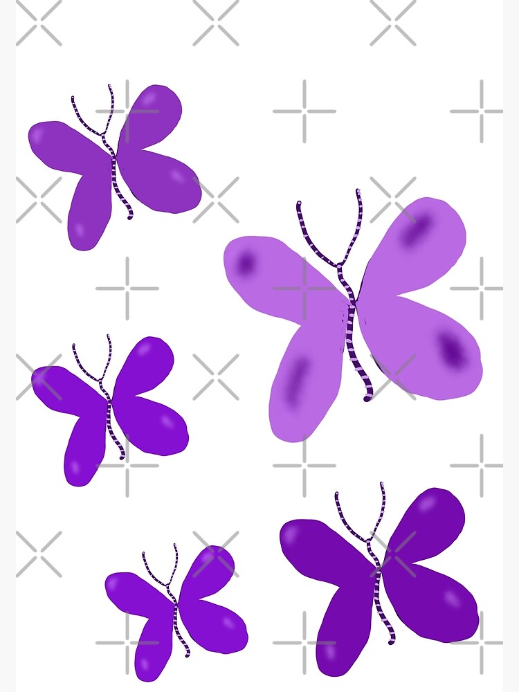 " Purple butterfly emoji sticker pack" Art Print for Sale by ...