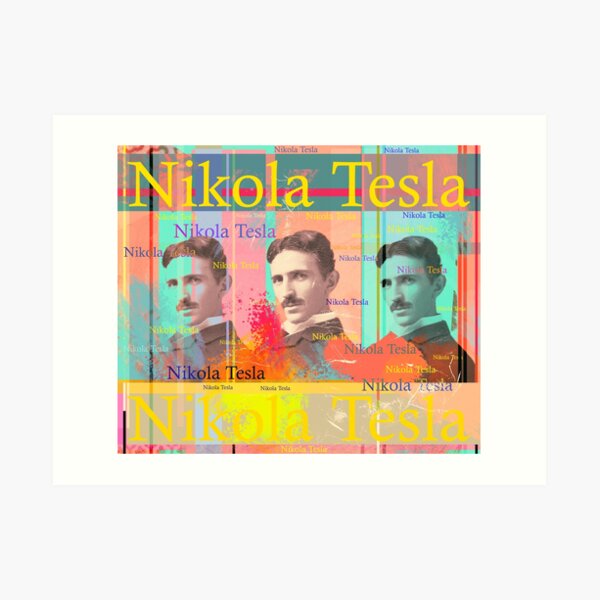 "aesthetic Nikola Tesla portrait, beautiful collage with famous people ...