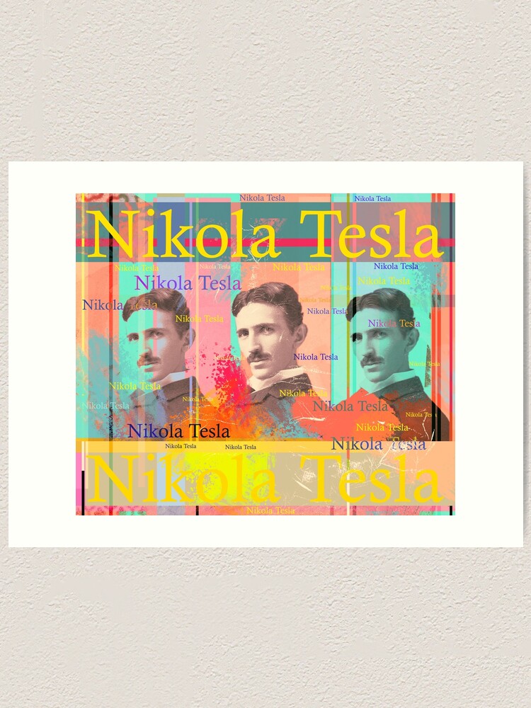 "aesthetic Nikola Tesla portrait, beautiful collage with famous people ...