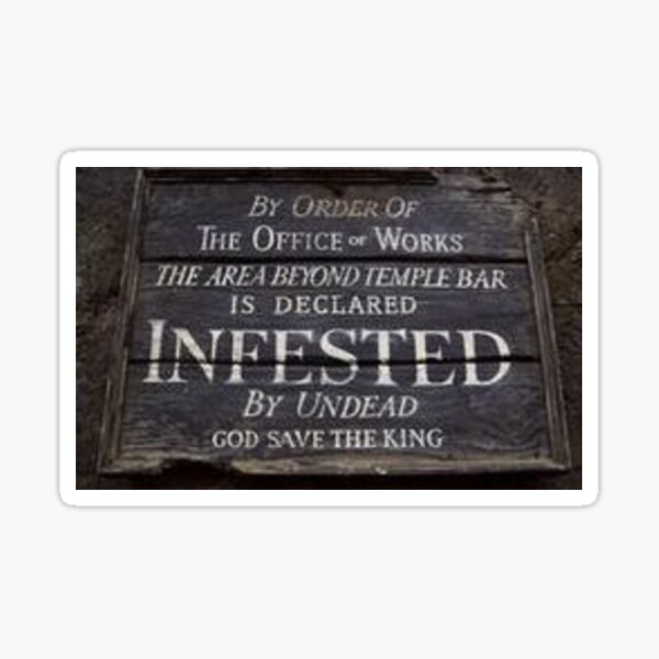 "Infested Notice" Sticker for Sale by ButterfliesT | Redbubble
