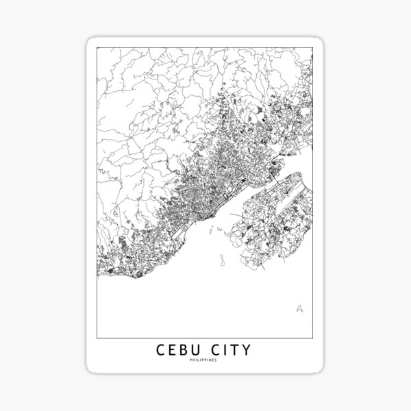 "Cebu City White Map" Sticker for Sale by multiplicitymap | Redbubble
