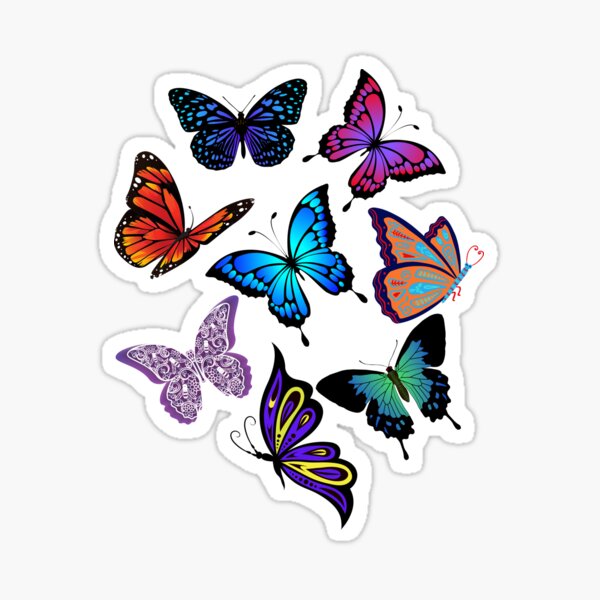 "Purple Butterfly Emoji" Sticker by yasare | Redbubble