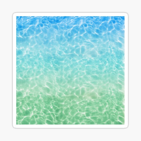 "Turquoise Blue Gradient Ocean Water Summer Beach Waves Sea" Sticker ...