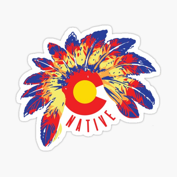 "Colorado Native Headdress Flag" Sticker for Sale by LexusShea | Redbubble
