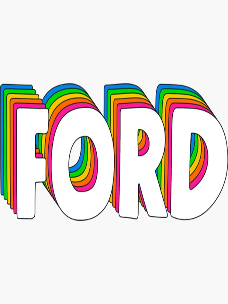 "Ford Hello My Name Is Ford Rainbow Name Tag" Sticker by 2020Printwork ...
