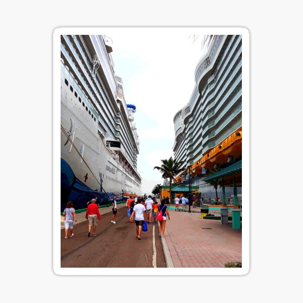 "Giant Cruise Ships in the Port" Sticker for Sale by Pigeonsdesigns ...