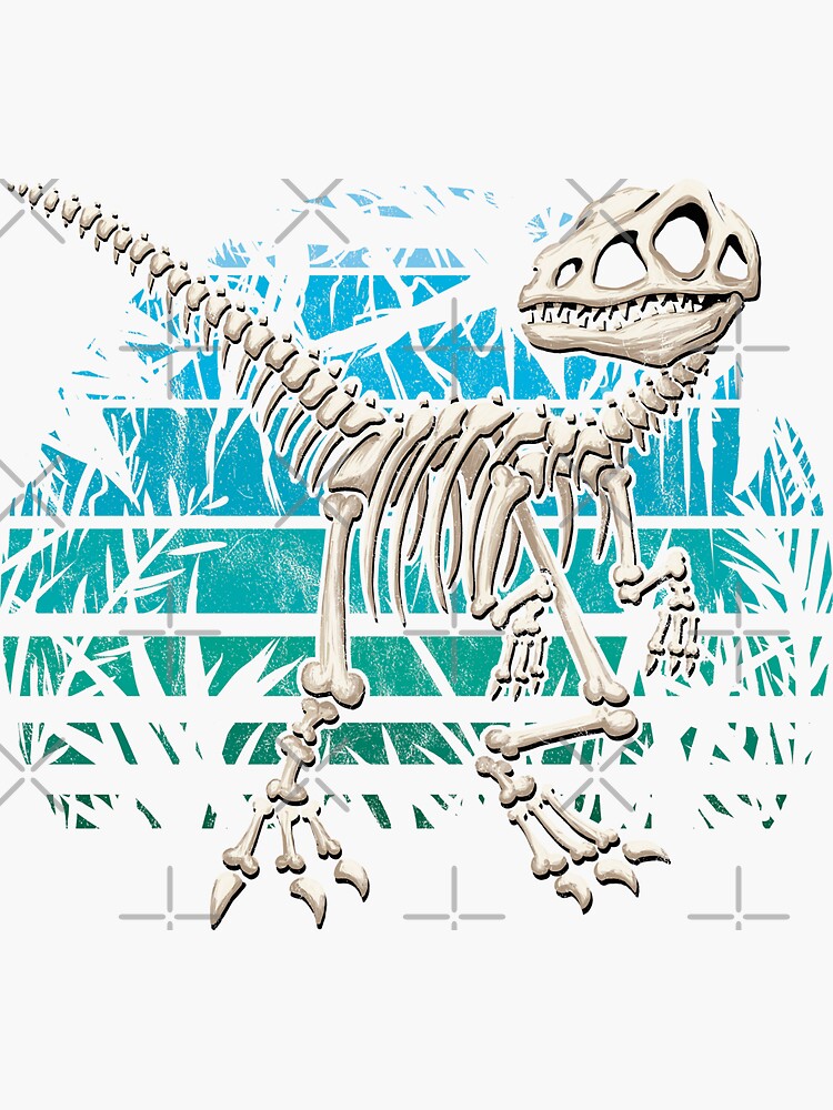 "Skeleton Raptor Velociraptor Blue Jungle Dino" Sticker for Sale by ...
