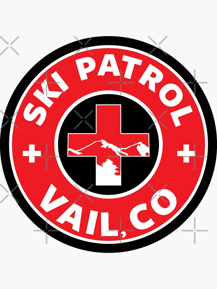 "VAIL COLORADO Skiing Ski Patrol Mountain Art" Sticker by ...