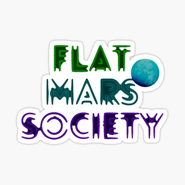 "Flat mars society" Sticker by Cjayu | Redbubble