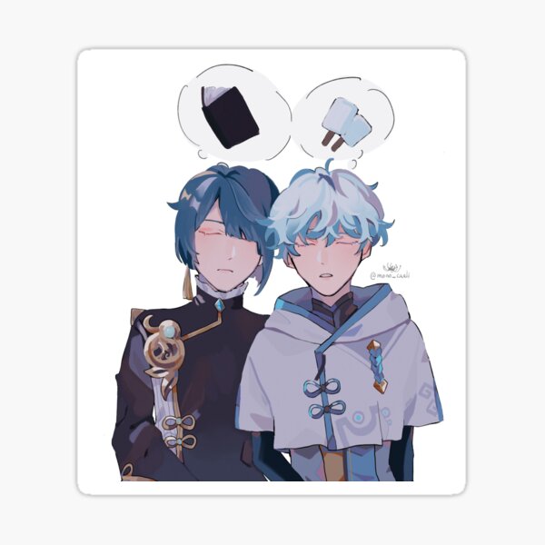 "Xingqiu and Chongyun " Sticker for Sale by xanren | Redbubble