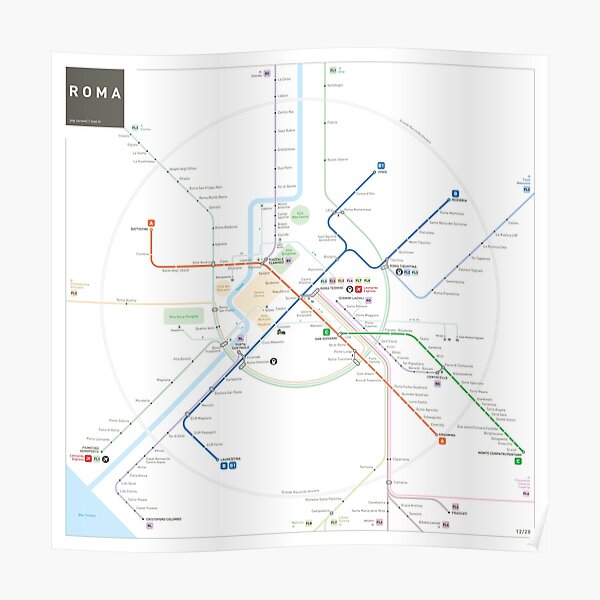 "Rome metro map" Poster for Sale by jugcerovic | Redbubble