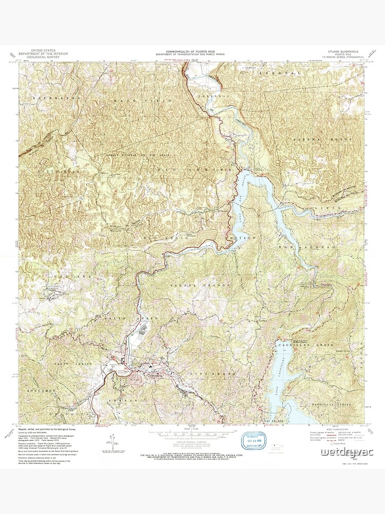 USGS TOPO Map Puerto Rico PR Utuado 362283 1972 20000 Premium Matte ...