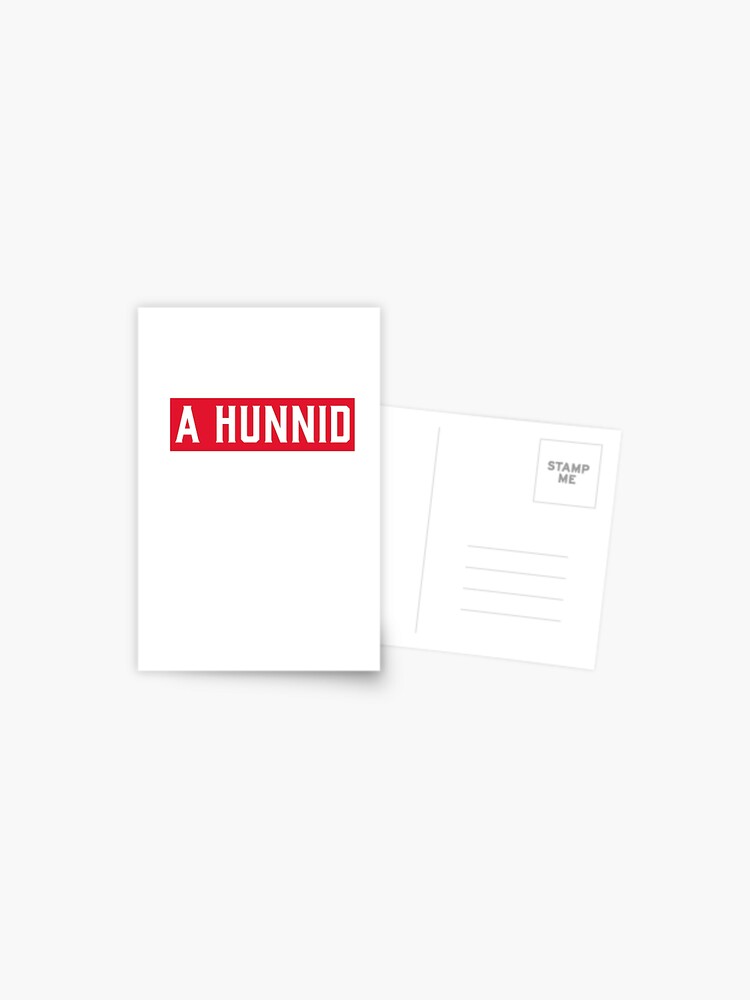 "A Hunnid Red Box Logo" Postcard for Sale by Clothing-Guru | Redbubble