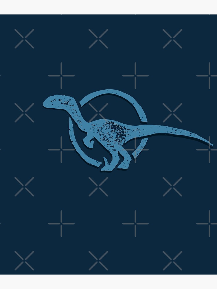 Lienzo «Icono de Velociraptor azul estilo piedra Símbolo de raptor de ...