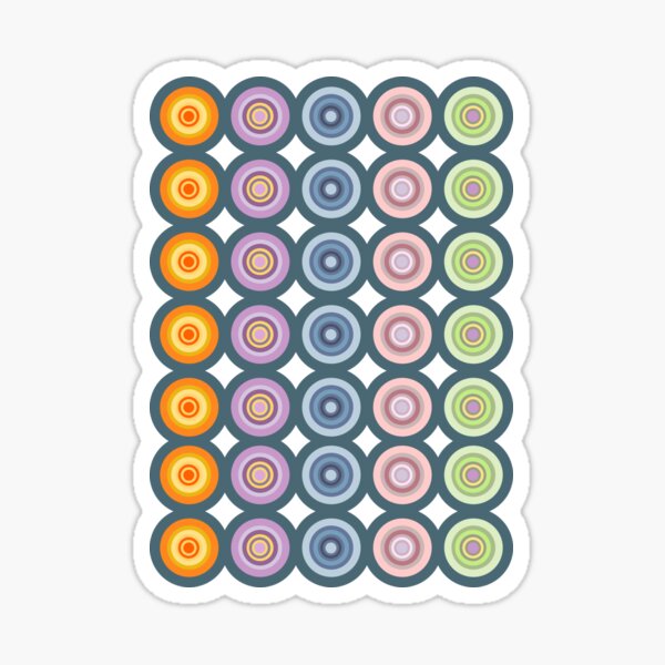 "A modern take on the 70s - Retro round tile polka dot rainbow pattern ...