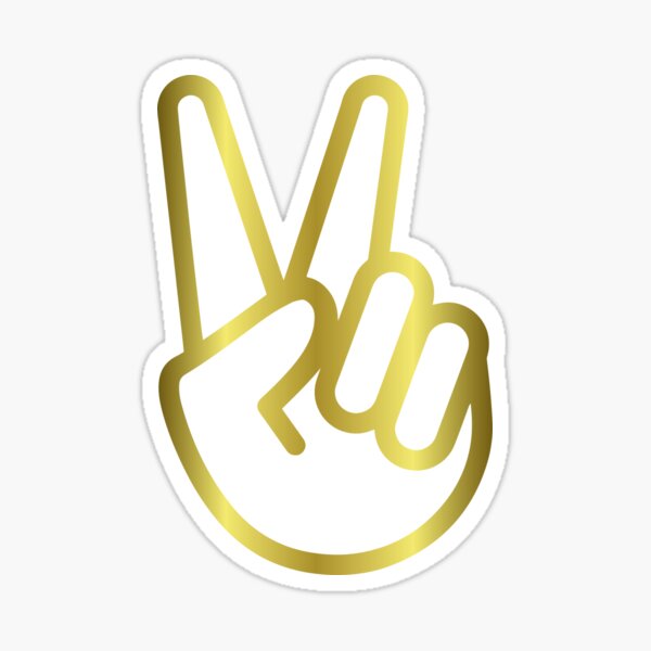 "Peace Hand Sign Design gold" Sticker for Sale by paulahelit | Redbubble