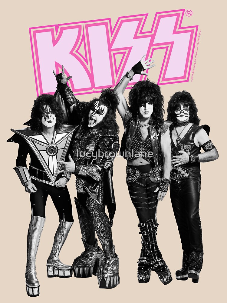 "KISS Band Fan Art Pink" Essential T-Shirt for Sale by lucybrownlane ...